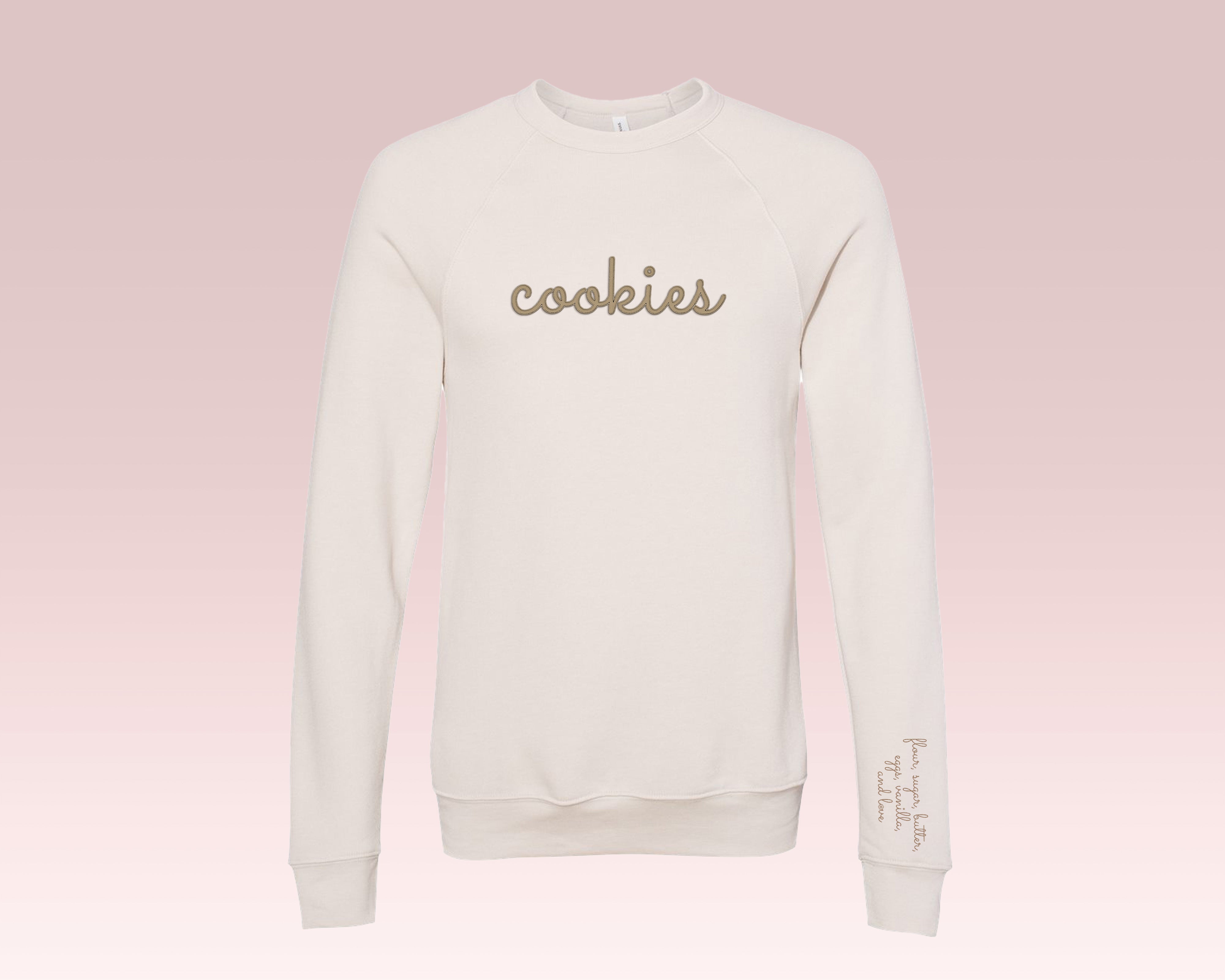 Cookies Embroidered Sweatshirt with Sleeve Ingredients Heather Dust