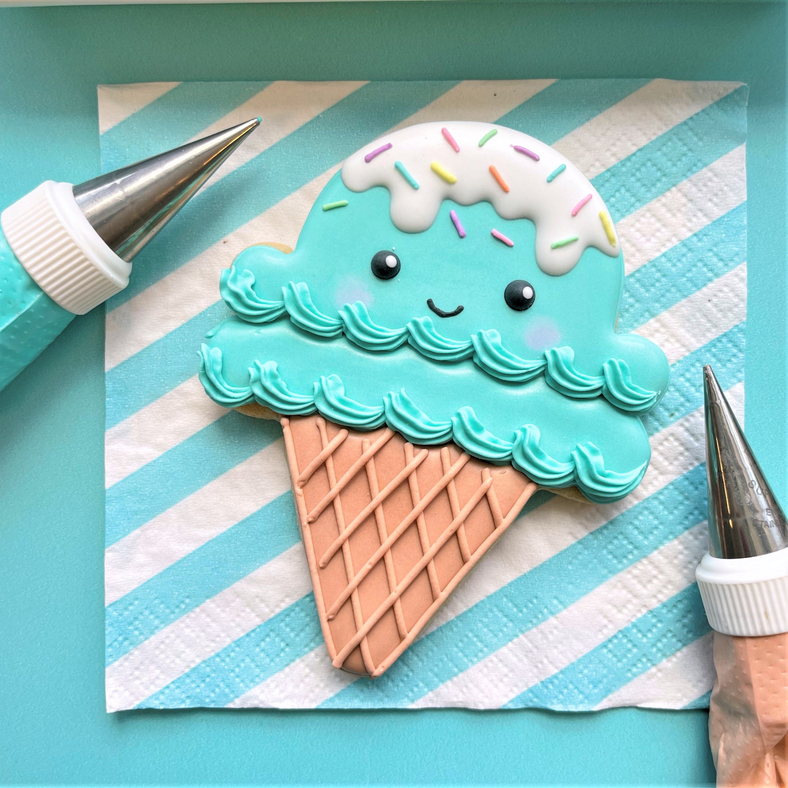 How to Decorate an Ice Cream Cone Cookie – The Flour Box