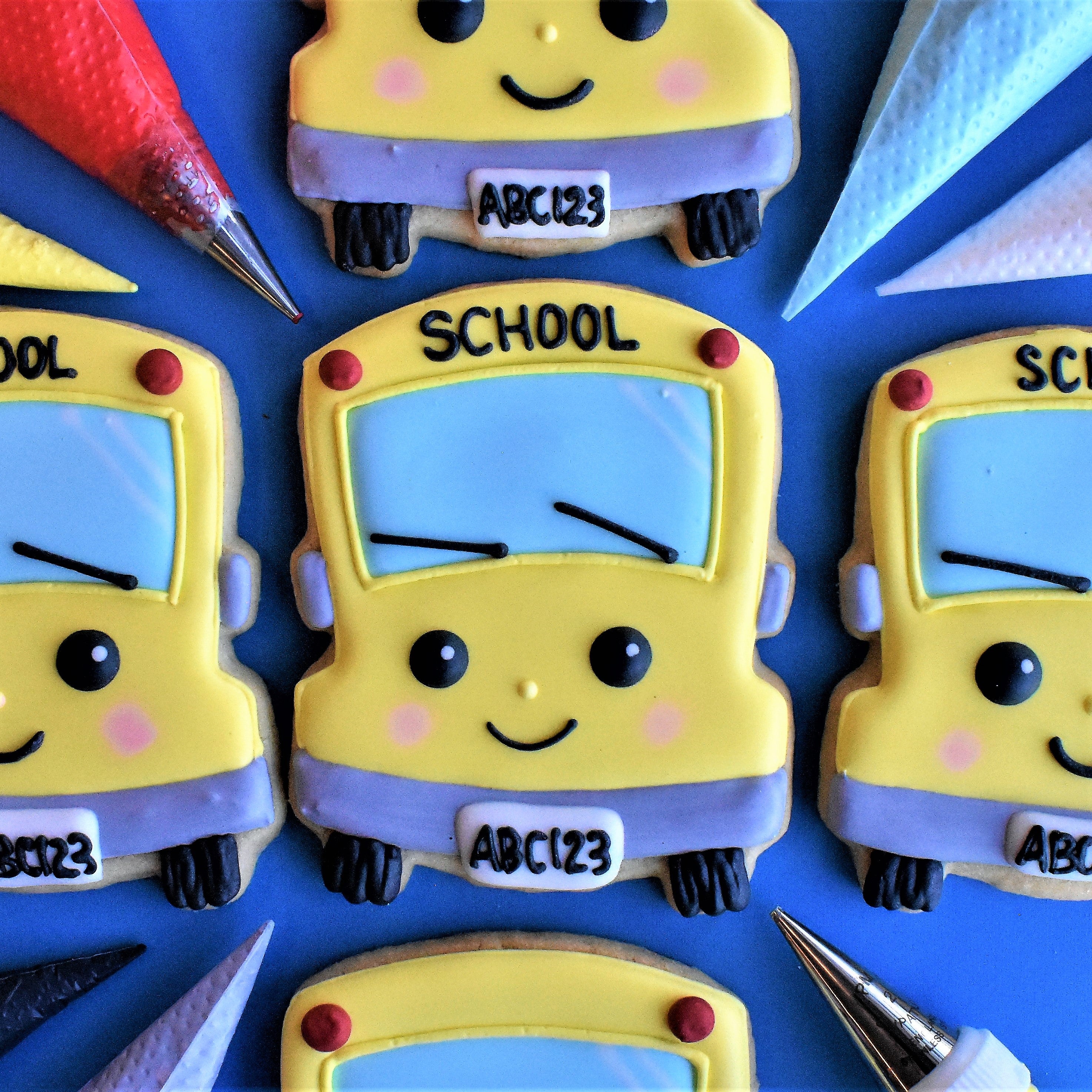 How to Decorate a School Bus Cookie – The Flour Box
