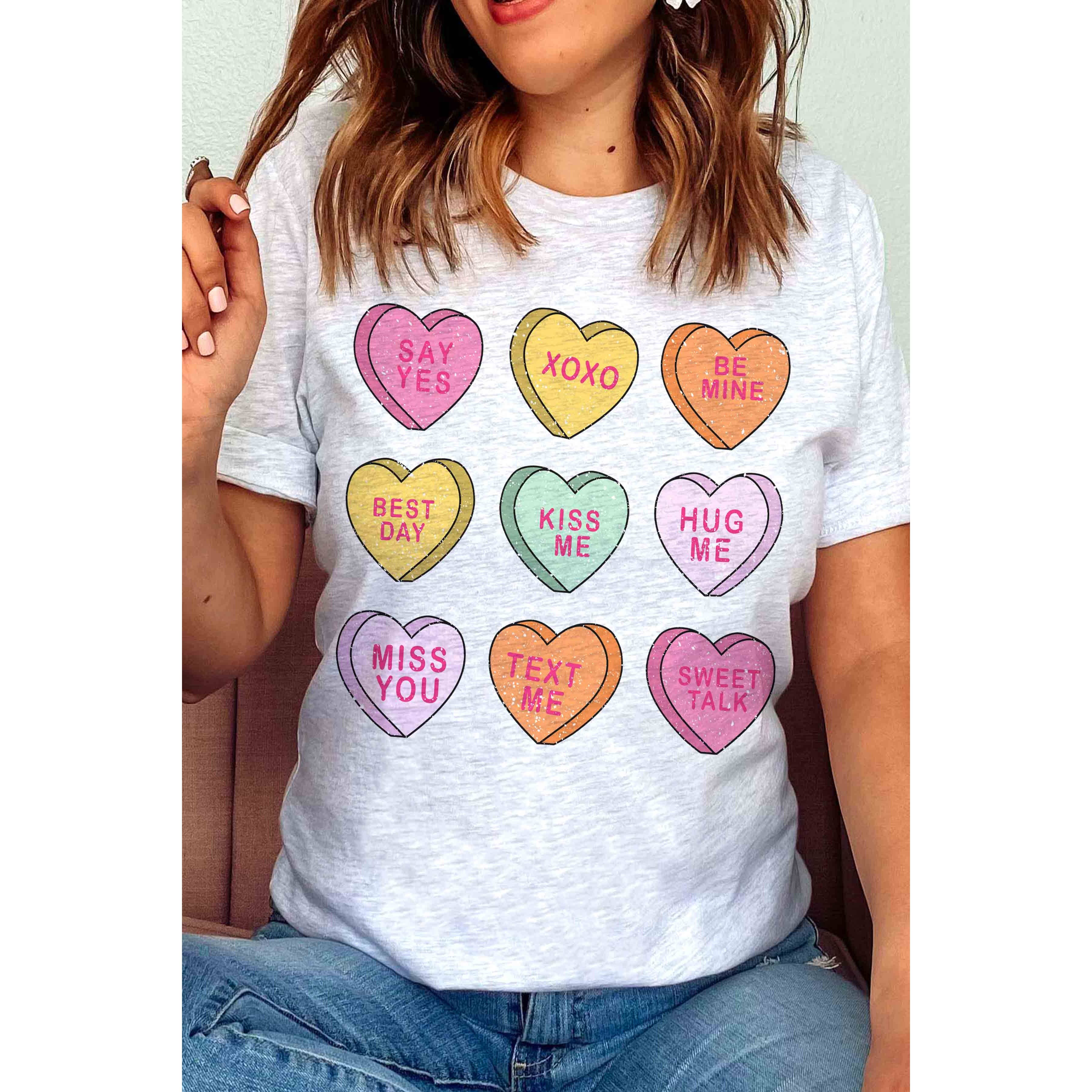 VALENTINES CANDY HEARTS Graphic Tee – The Flour Box