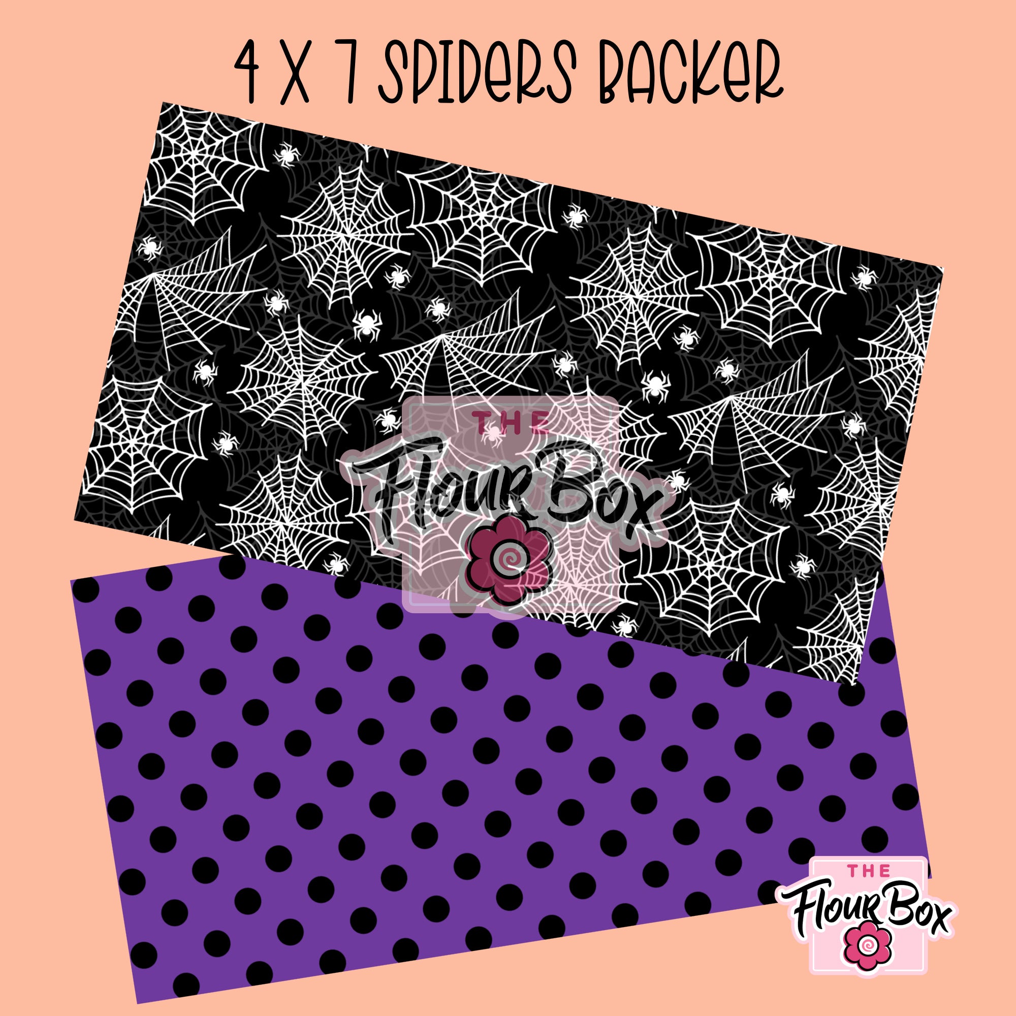 Spider Webs and Purple Dots Cookie Backer - 4" x 7" Rectangle - 25 BAC ...