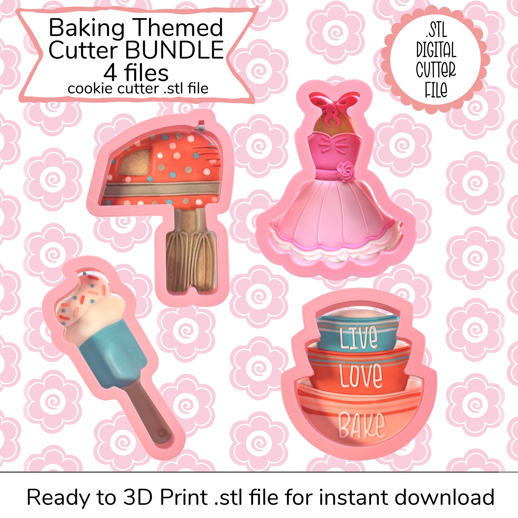 Baking Themed Cutter Bundle STL Files (digital file) – The Flour Box