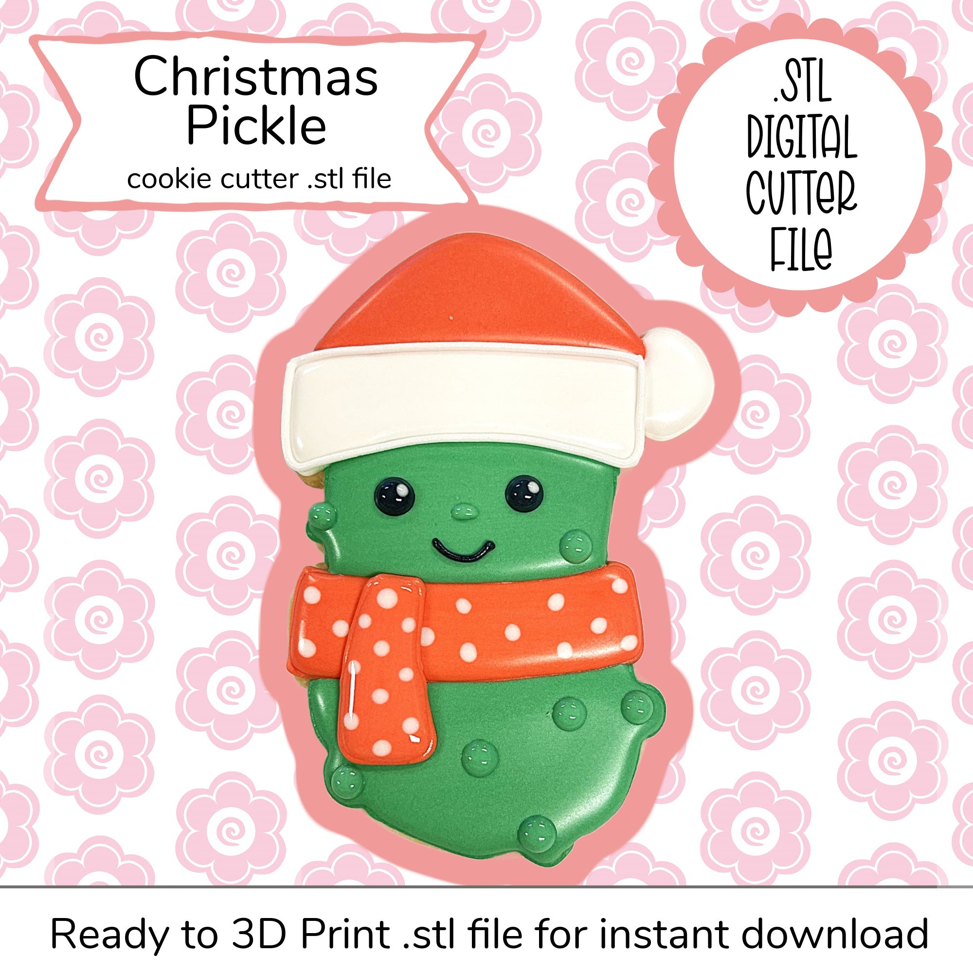 Christmas Pickle Cutter STL File (digital file) – The Flour Box