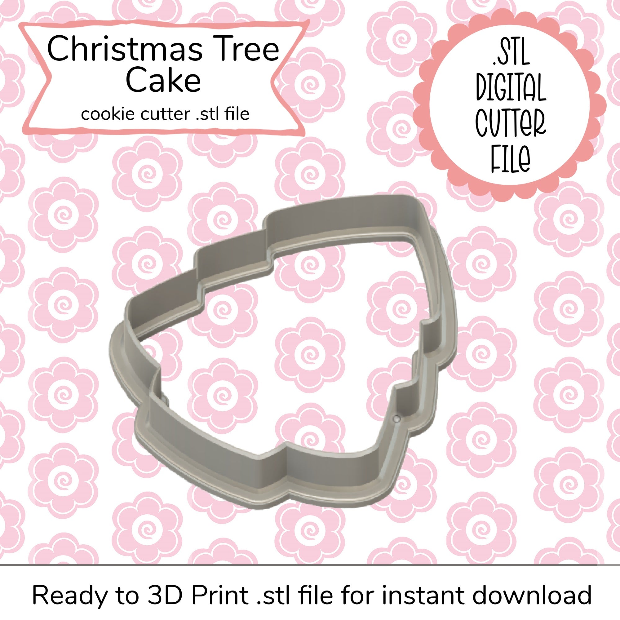 Christmas Tree Cake STL Cutter File (digital file) – The Flour Box