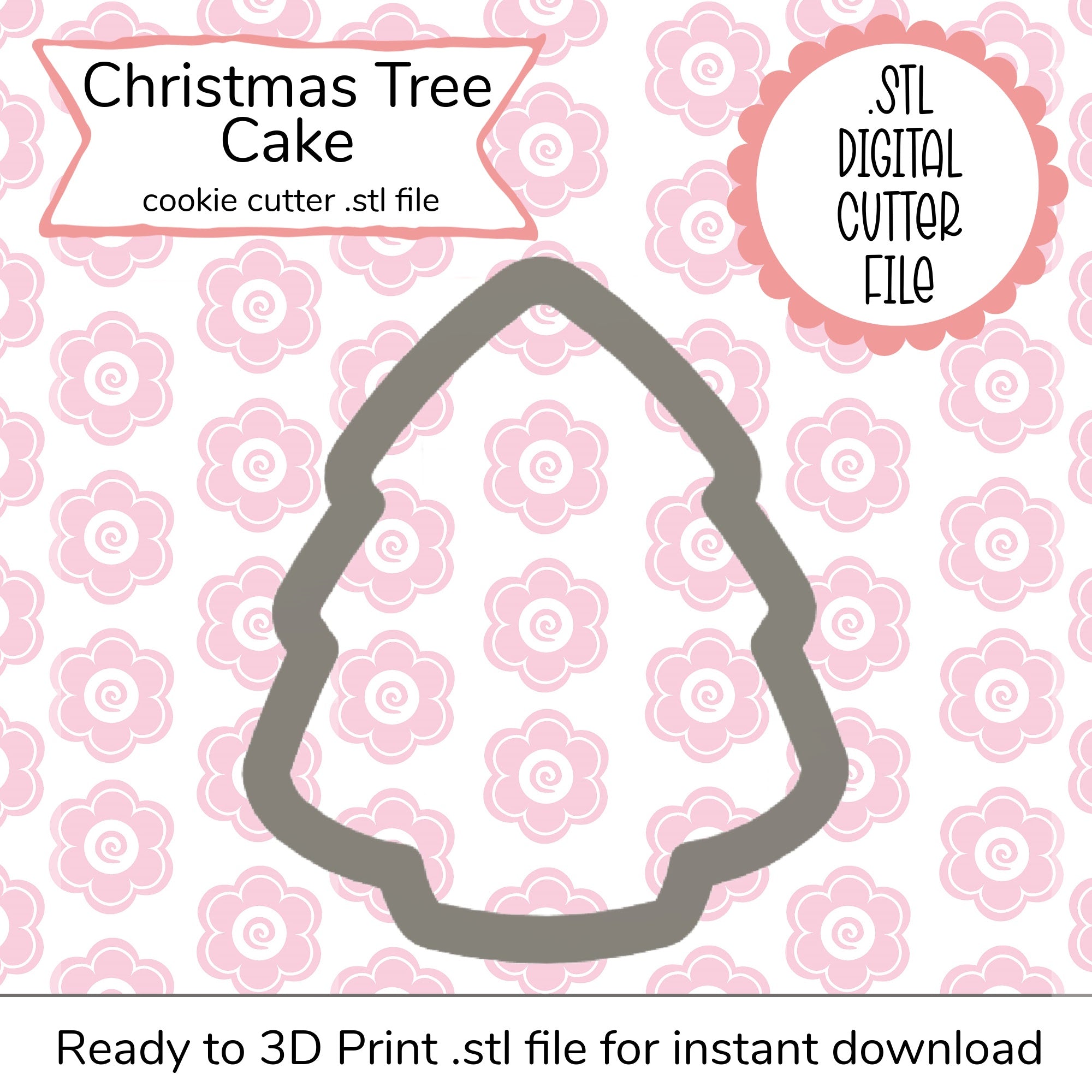 Christmas Tree Cake STL Cutter File (digital file) – The Flour Box