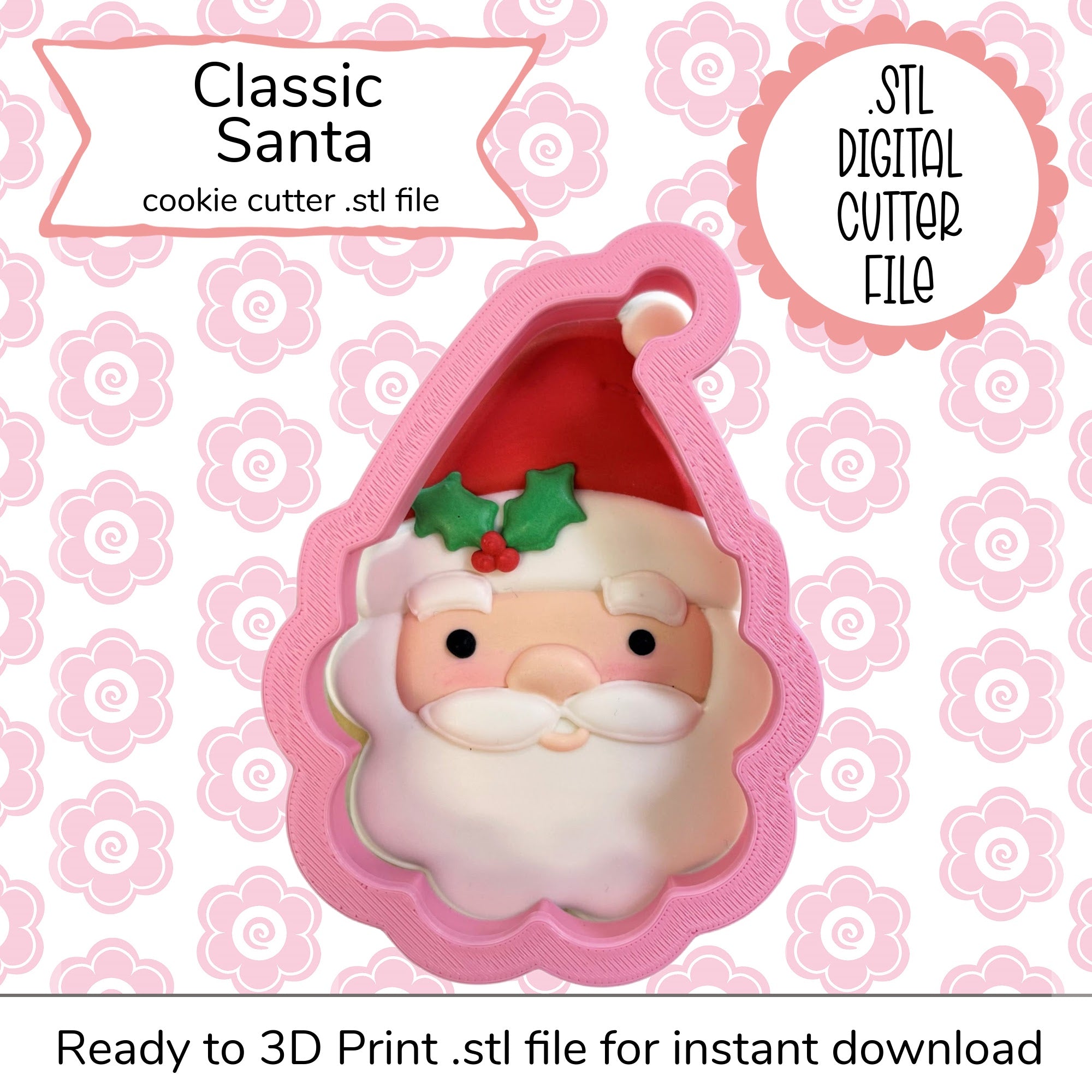 Classic Santa STL Cutter File (digital file) – The Flour Box