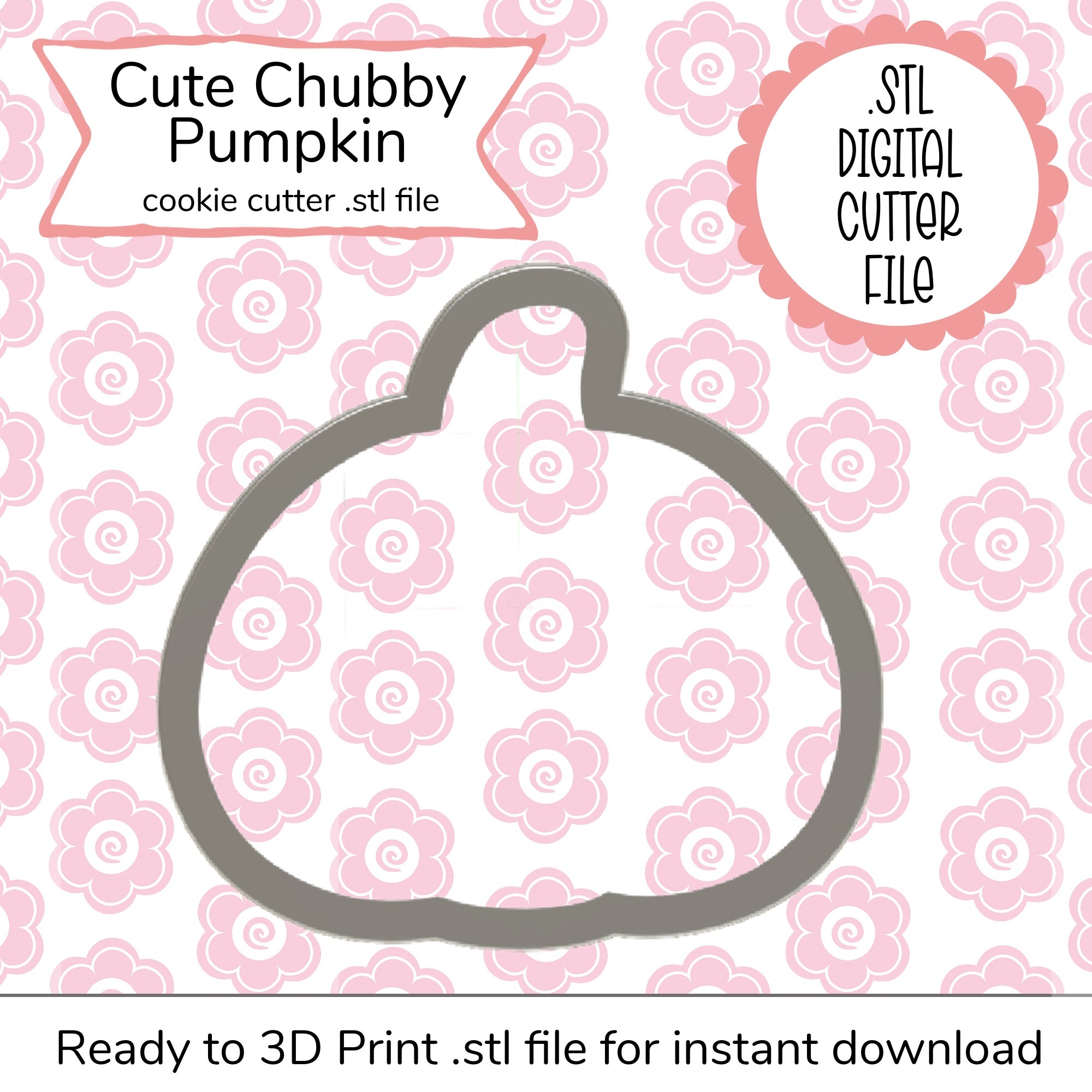 Cute Chubby Pumpkin Cutter STL File (digital file) – The Flour Box