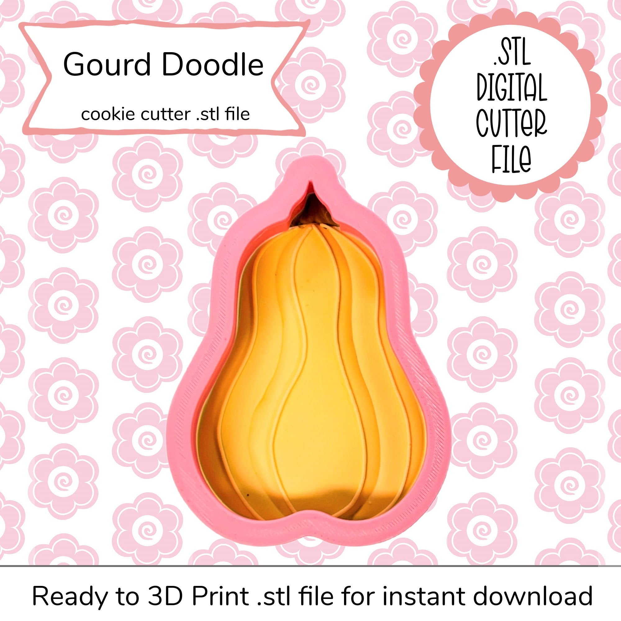 Gourd Doodle Cutter STL File (digital file) – The Flour Box