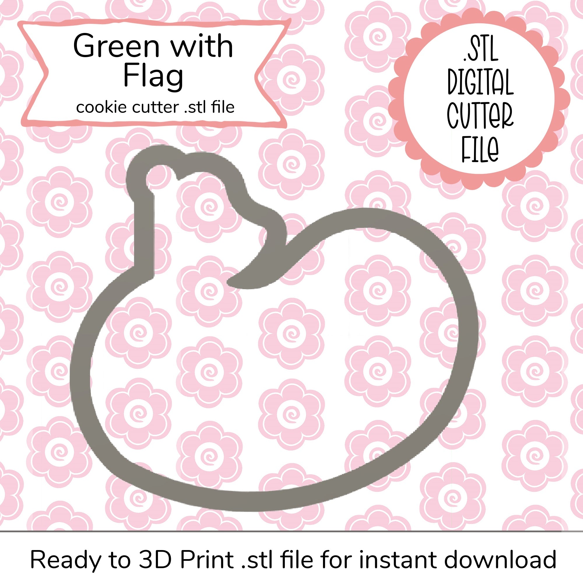 Green with Flag STL Cutter File (digital file) – The Flour Box