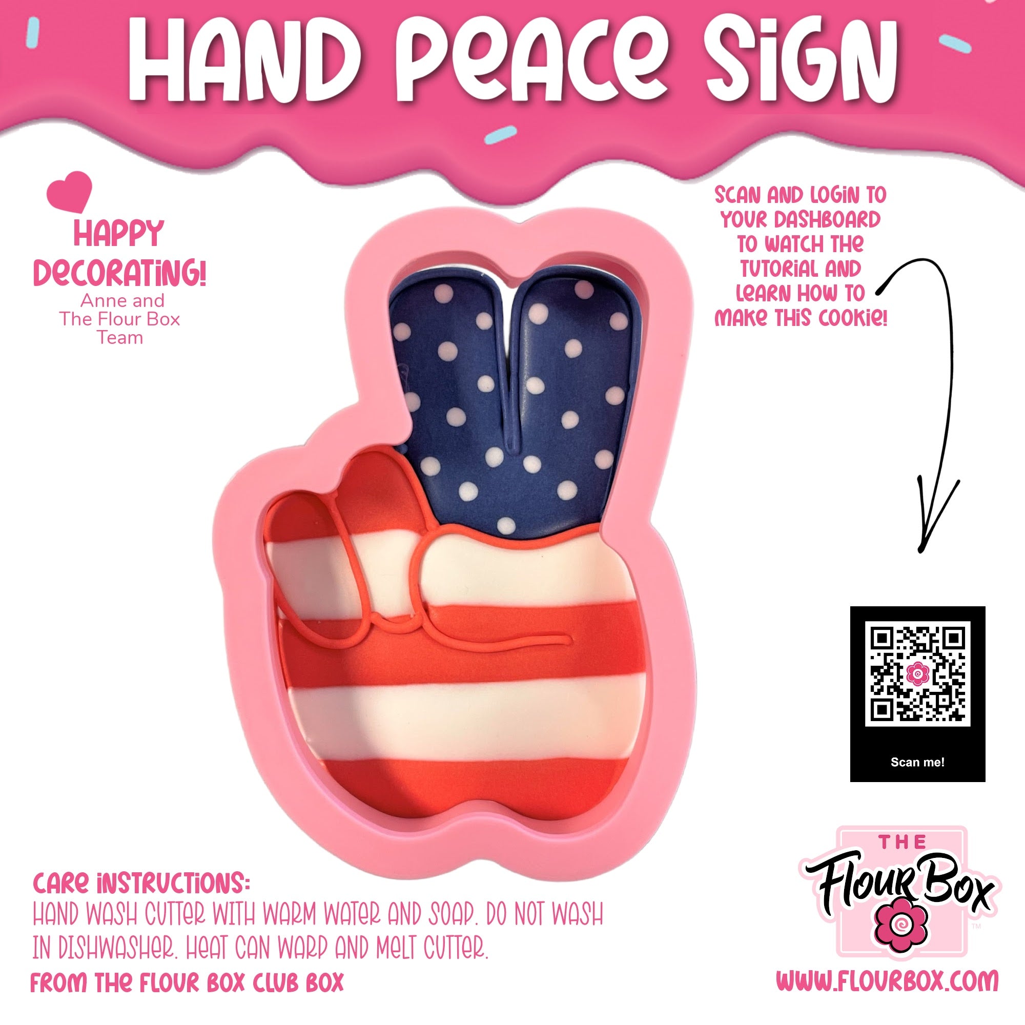 Hand Peace Sign Flour Box Club Cookie Cutter – The Flour Box