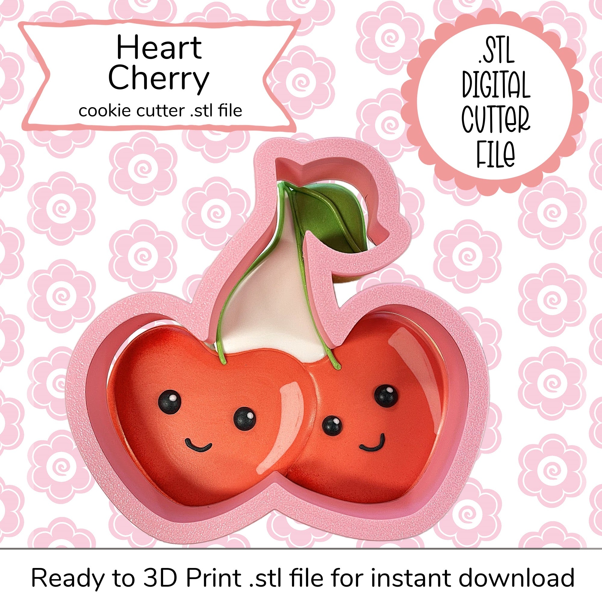 Heart Cherry Cutter STL File (digital file) – The Flour Box
