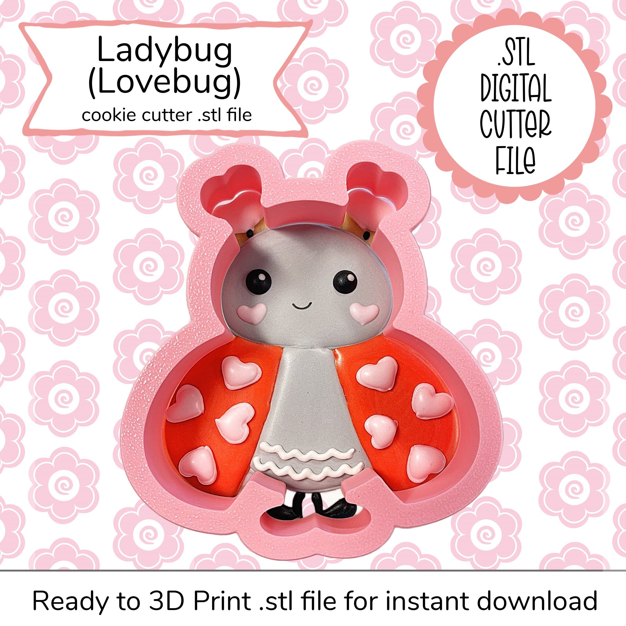Ladybug (Lovebug) Cutter STL File (digital file) – The Flour Box