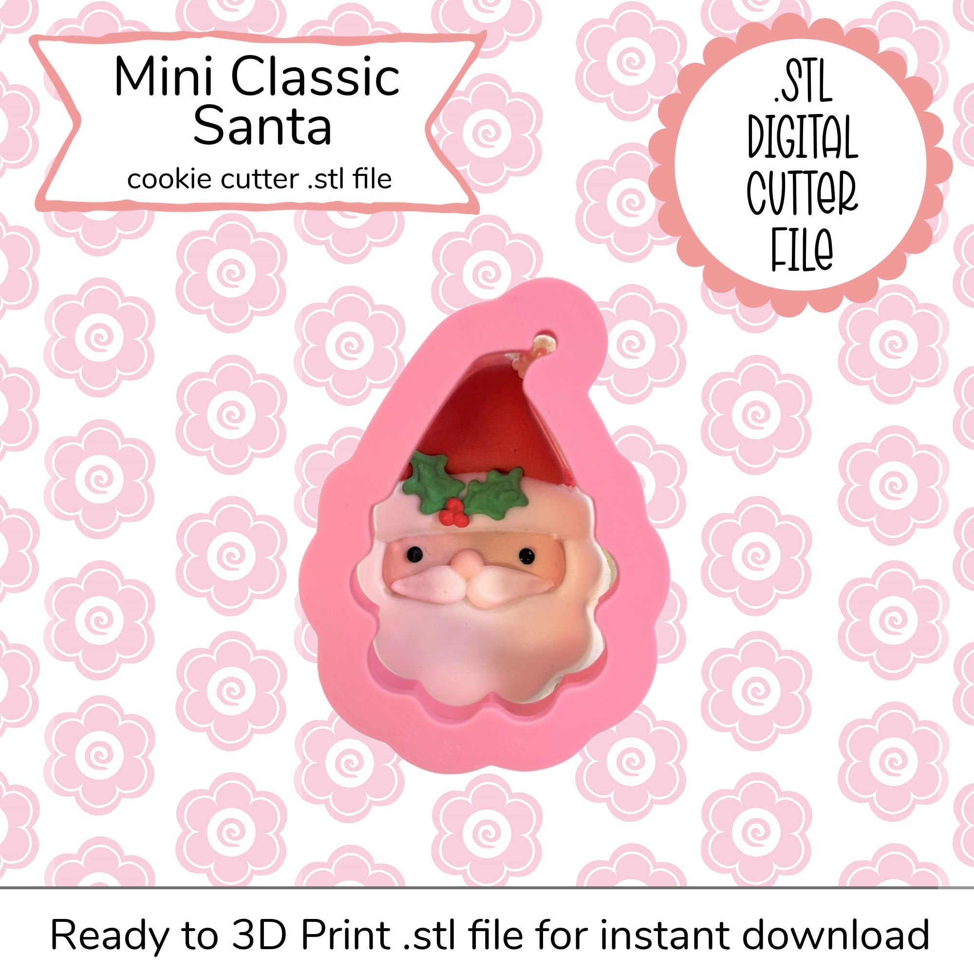 Mini Classic Santa STL Cutter File (digital file) – The Flour Box