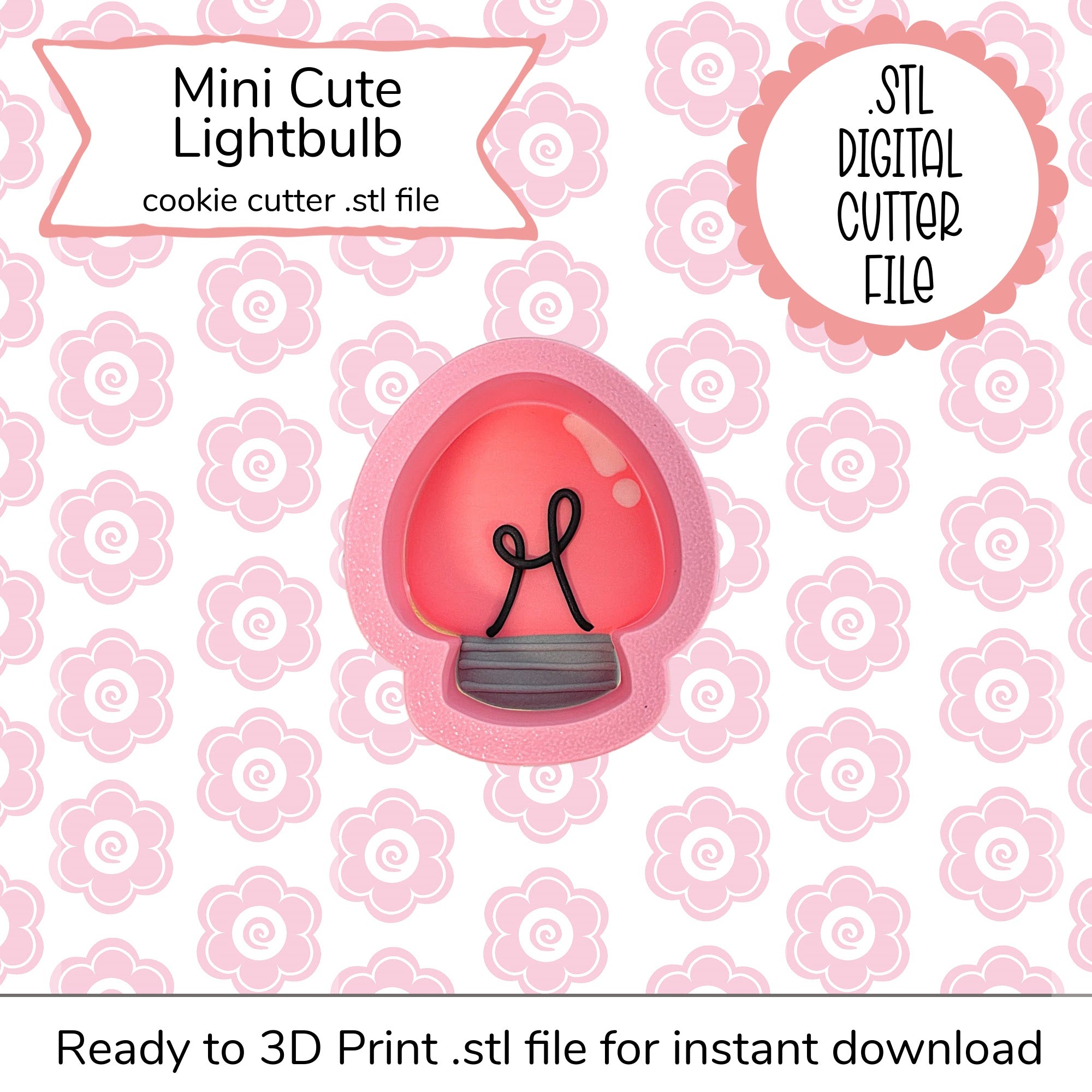 Mini Cute Lightbulb Cutter STL File (digital file) – The Flour Box