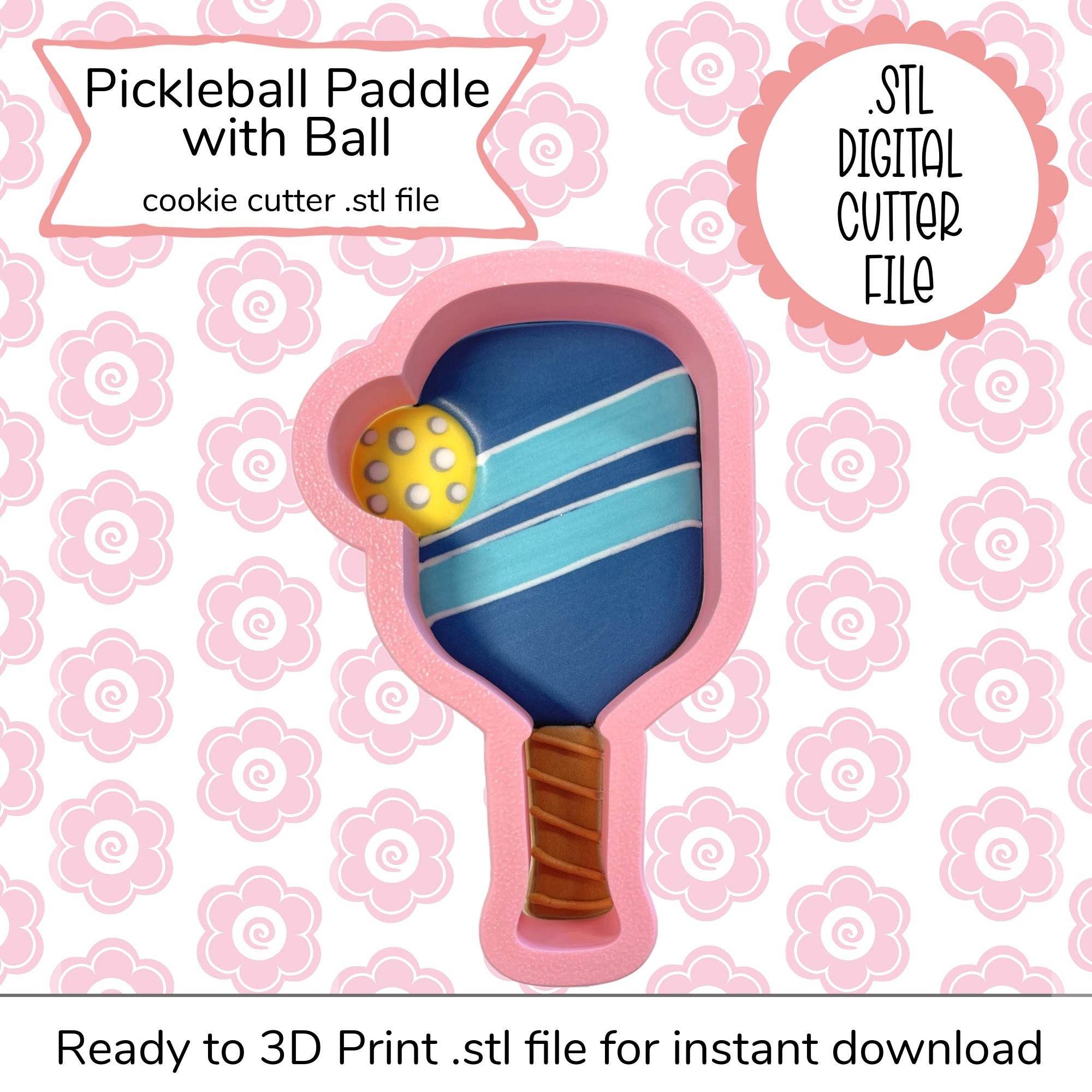 Pickleball Paddle with Ball STL Cutter File (digital file) – The Flour Box