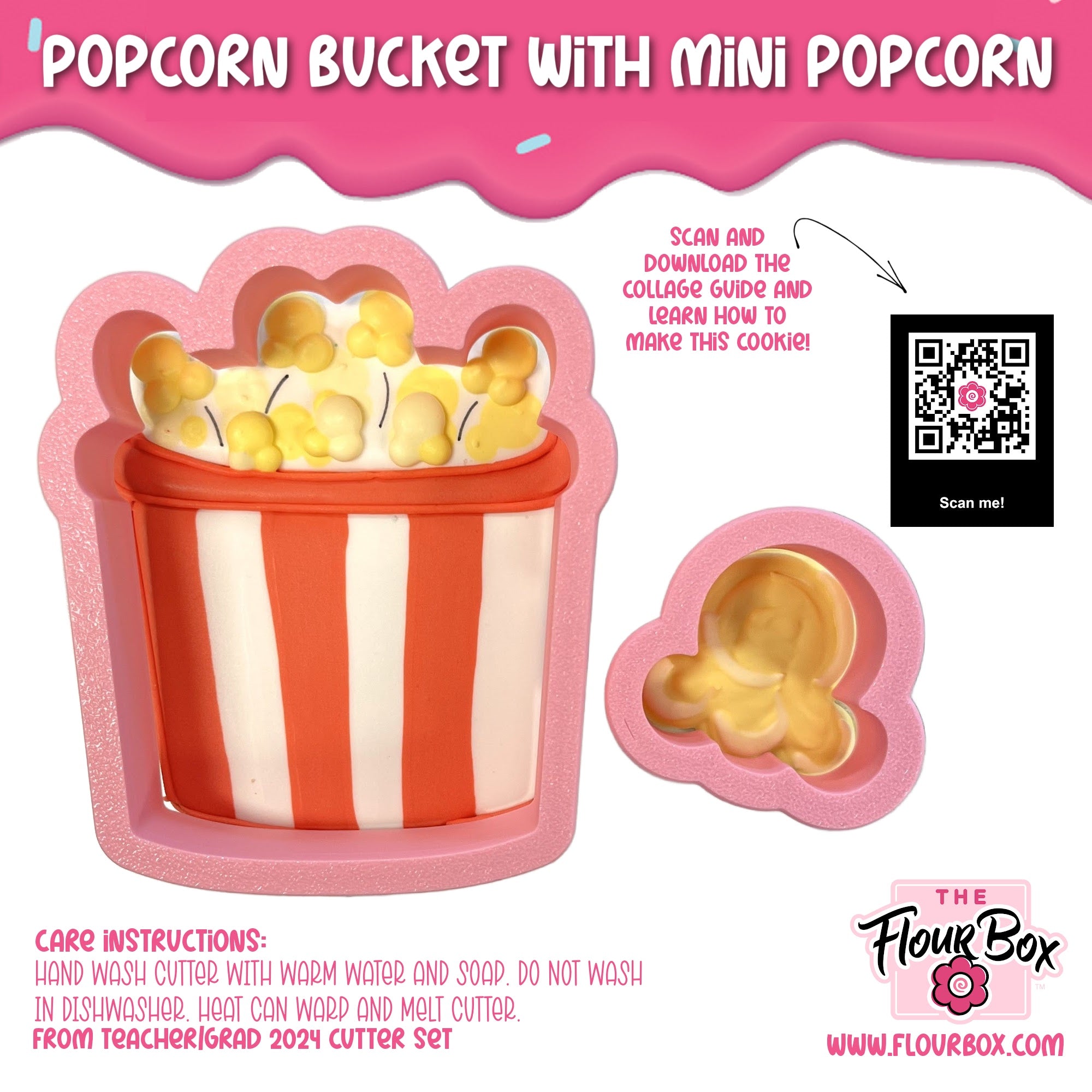 Popcorn Bucket with Mini Popcorn Cookie Cutter Set – The Flour Box