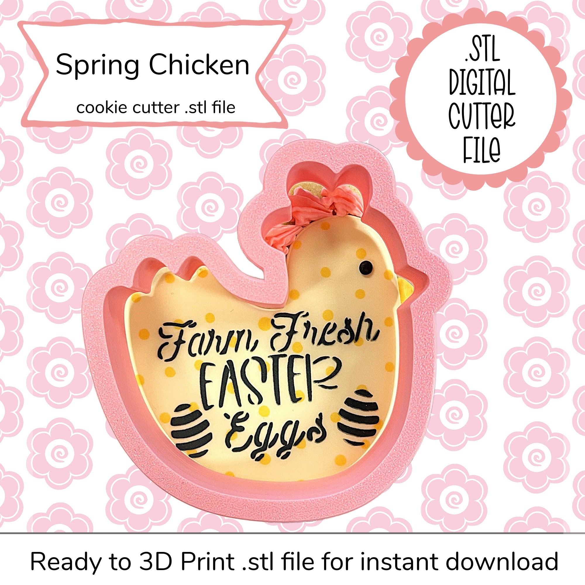 Spring Chicken Cutter STL File (digital file) – The Flour Box