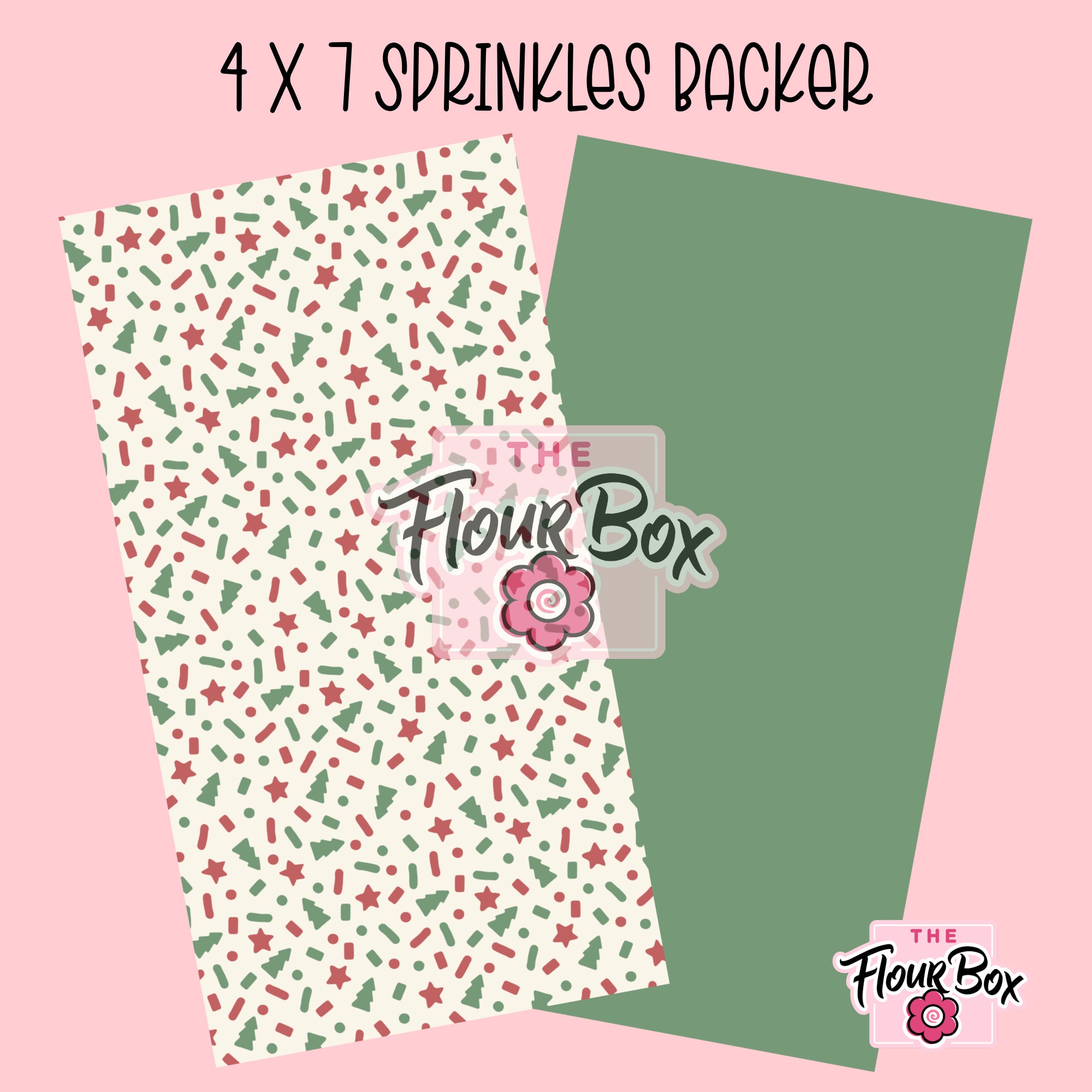 Holiday Sprinkle Cookie BOX Backer - 4" x 7" Rectangle - 25 BACKERS ...