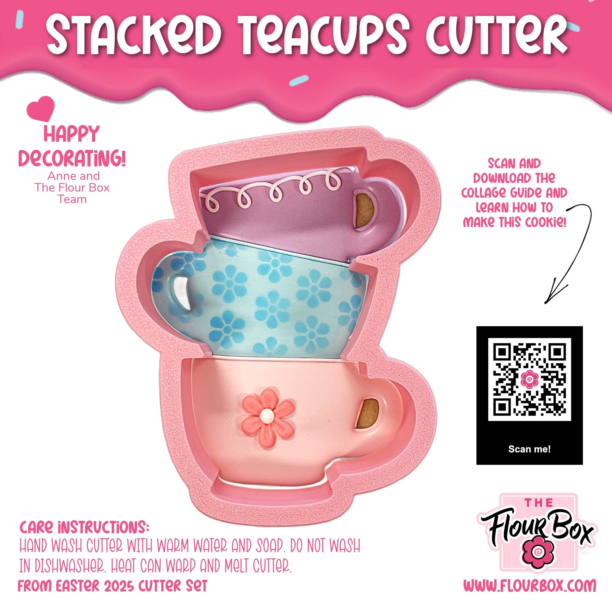 Stacked Teacups Cookie Cutter – The Flour Box