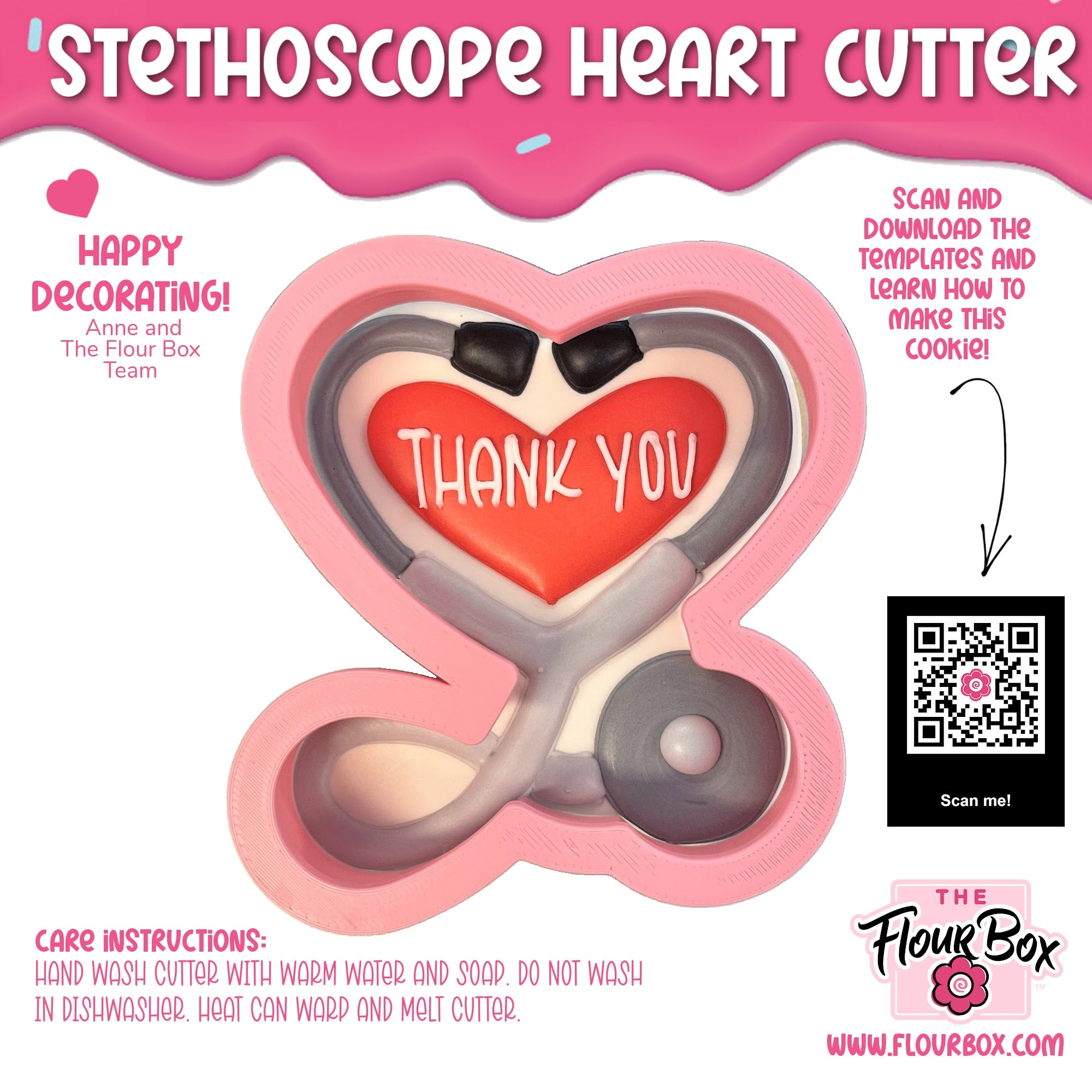 Stethoscope Heart Cookie Cutter – The Flour Box