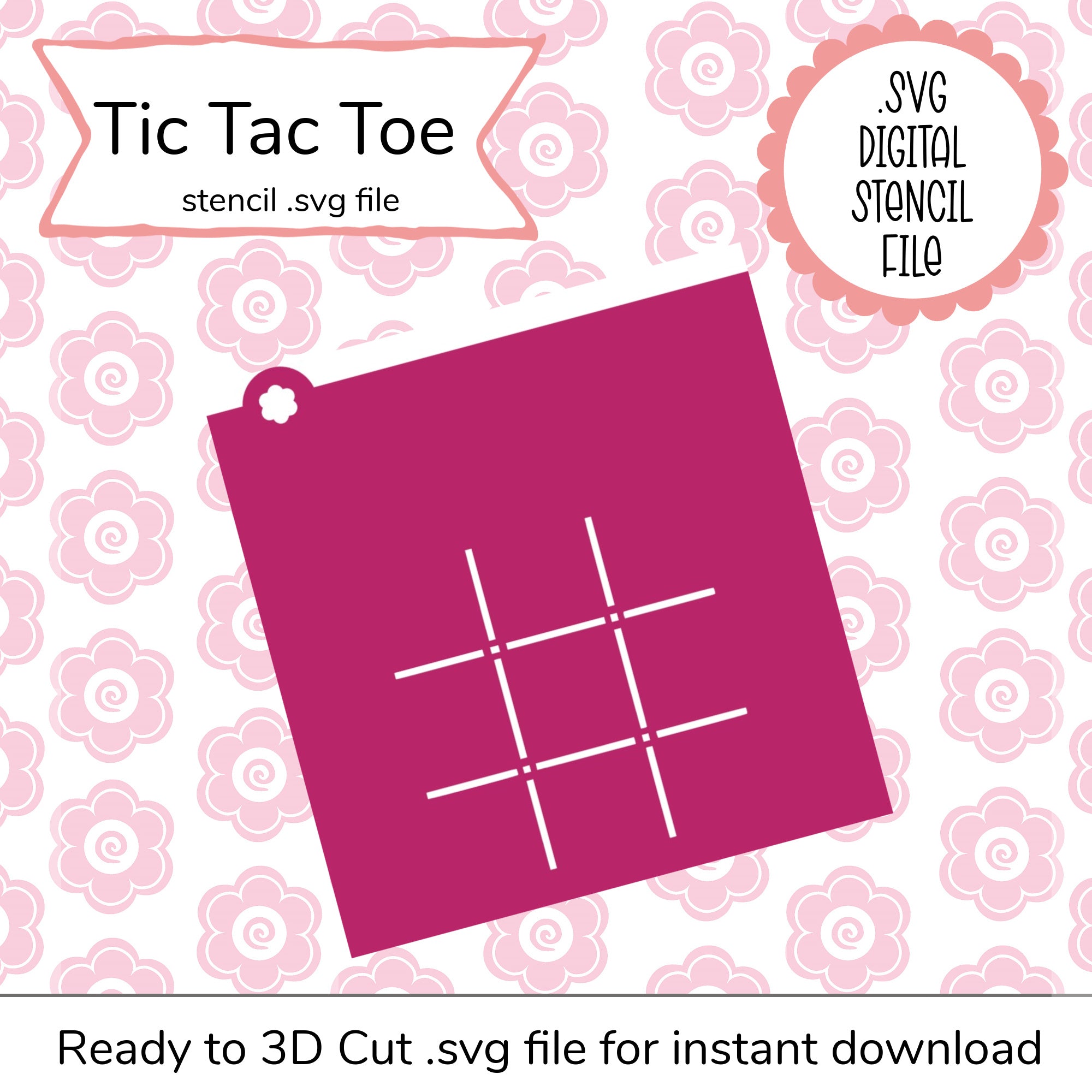 Tic Tac Toe SVG Stencil (digital file) – The Flour Box