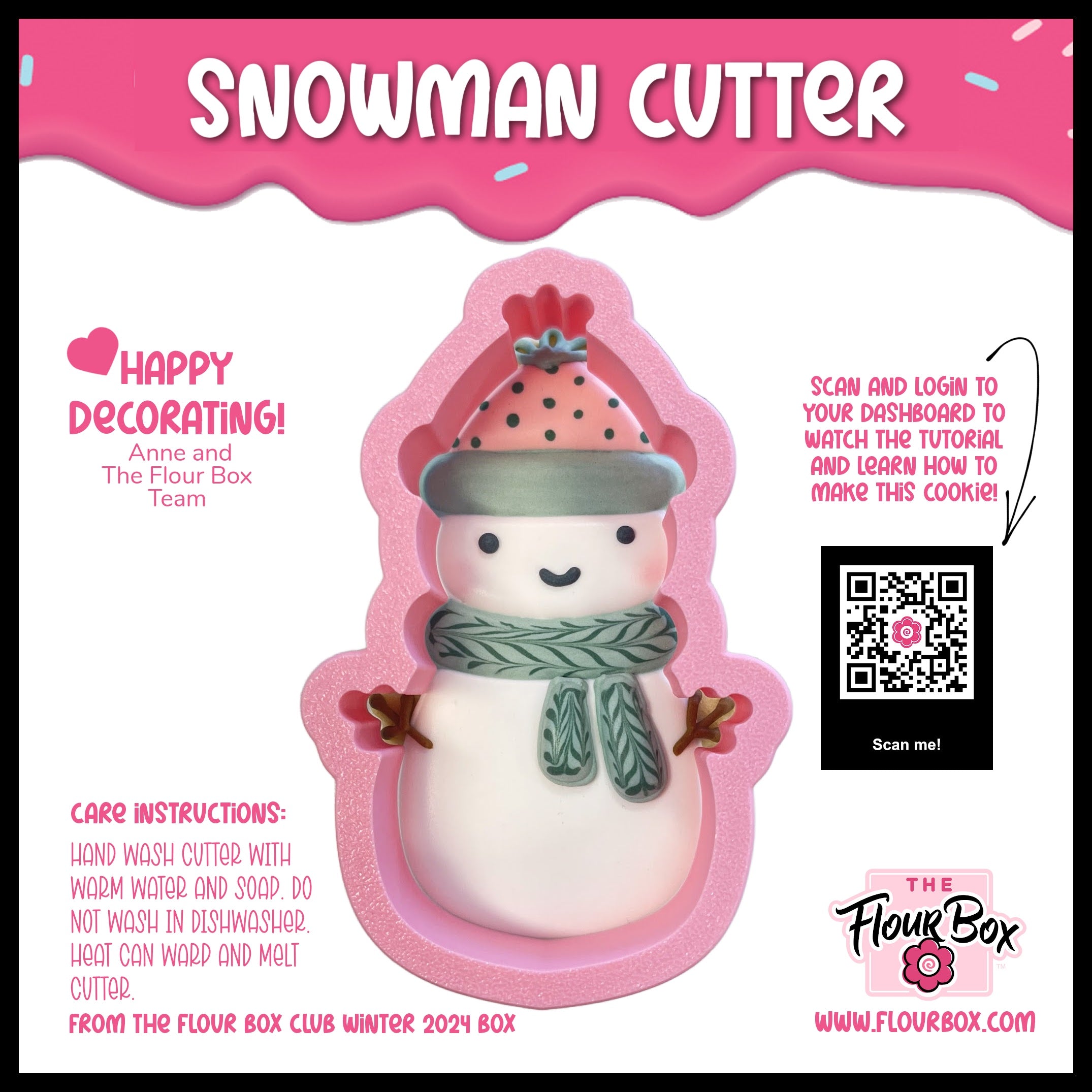 Snowman Flour Box Club Cookie Cutter – The Flour Box