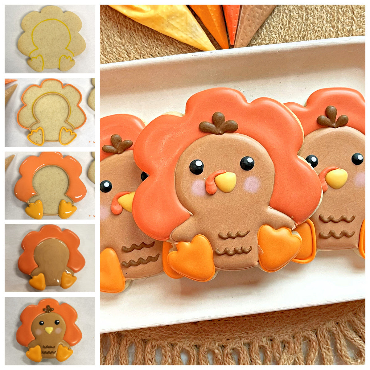 Cute Turkey Sitting Cookie Cutter – The Flour Box
