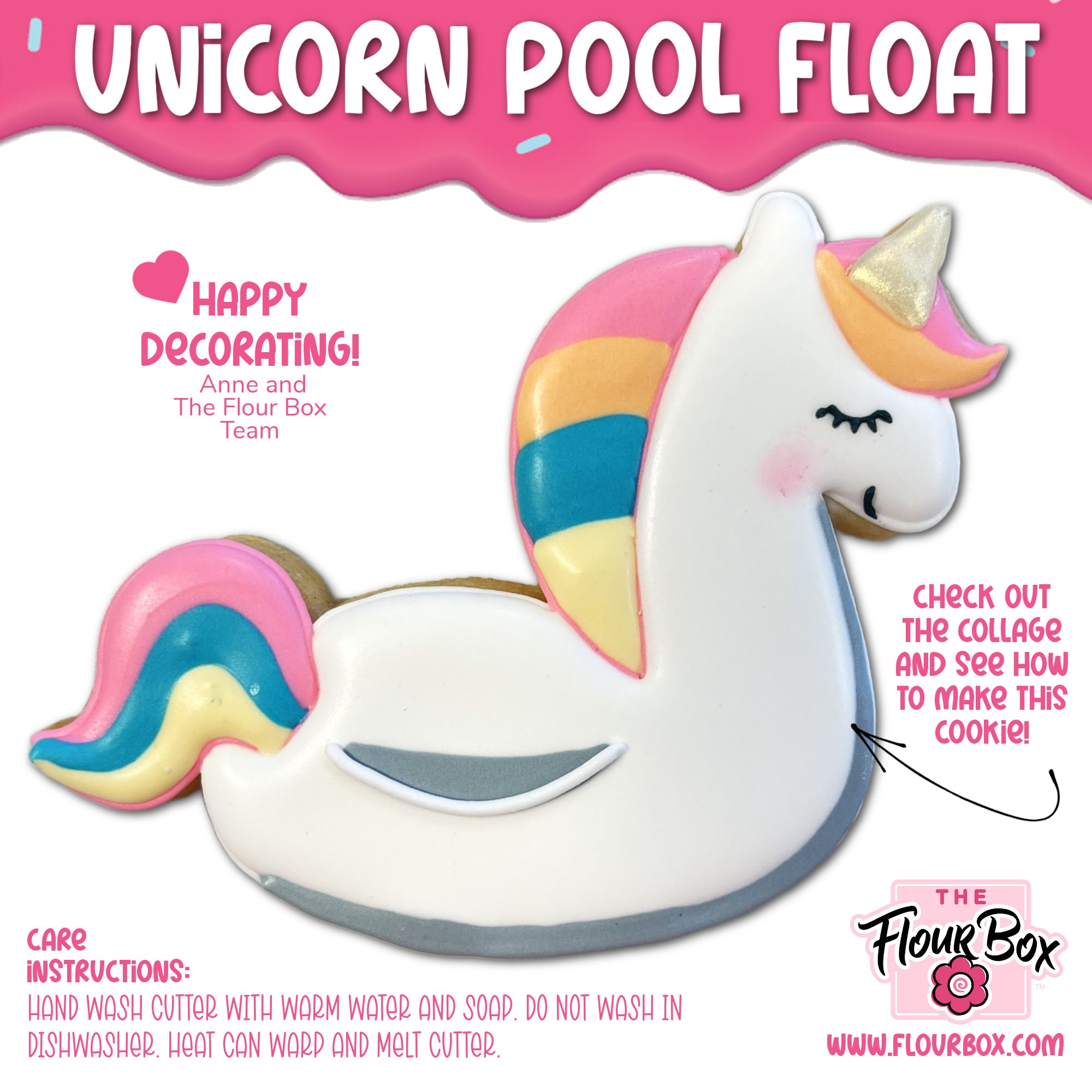 Unicorn Pool Float Cookie Cutter – The Flour Box