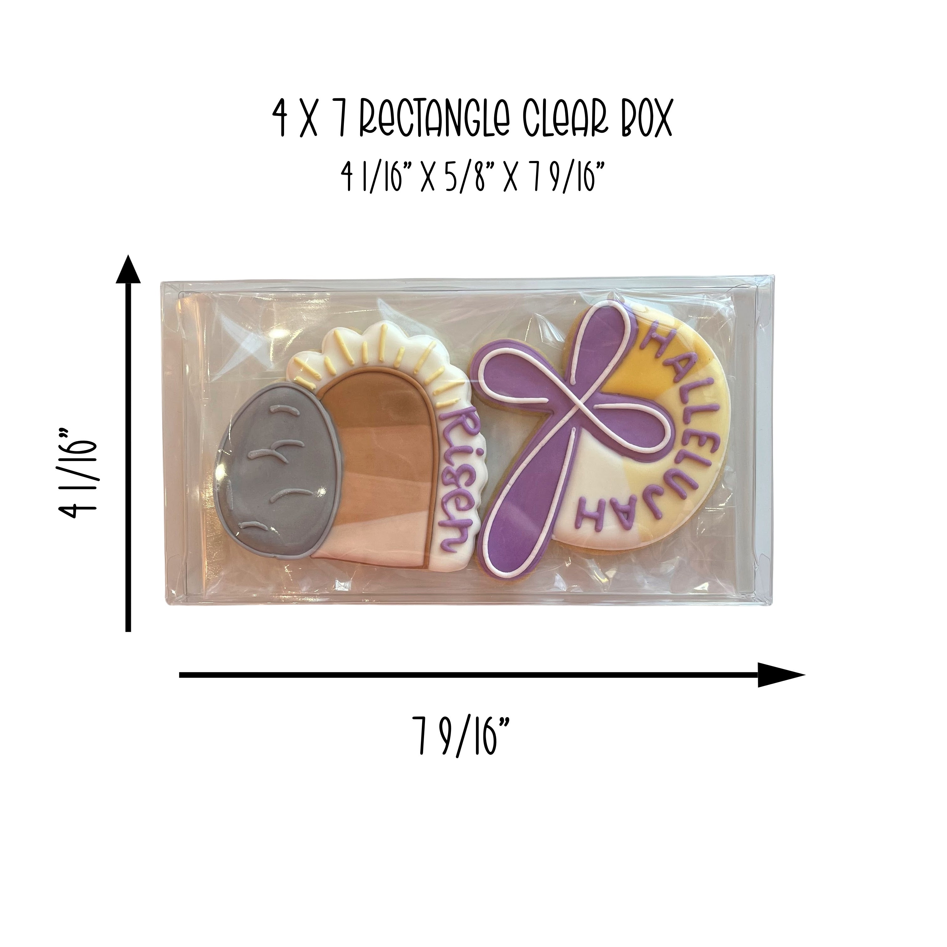 4 x 7 Rectangle Clear Cookie Box - 25 BOXES - 4 1/16" x 5/8" x 7 9/16 ...