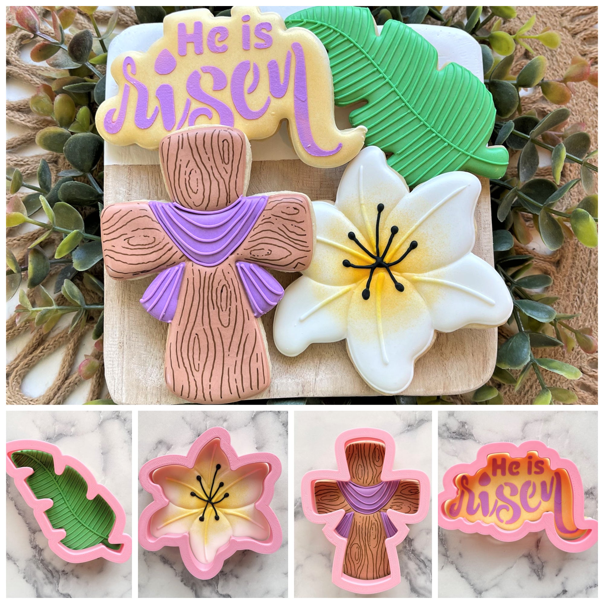 He is Risen Cookie Cutter Set with Stencil – The Flour Box
