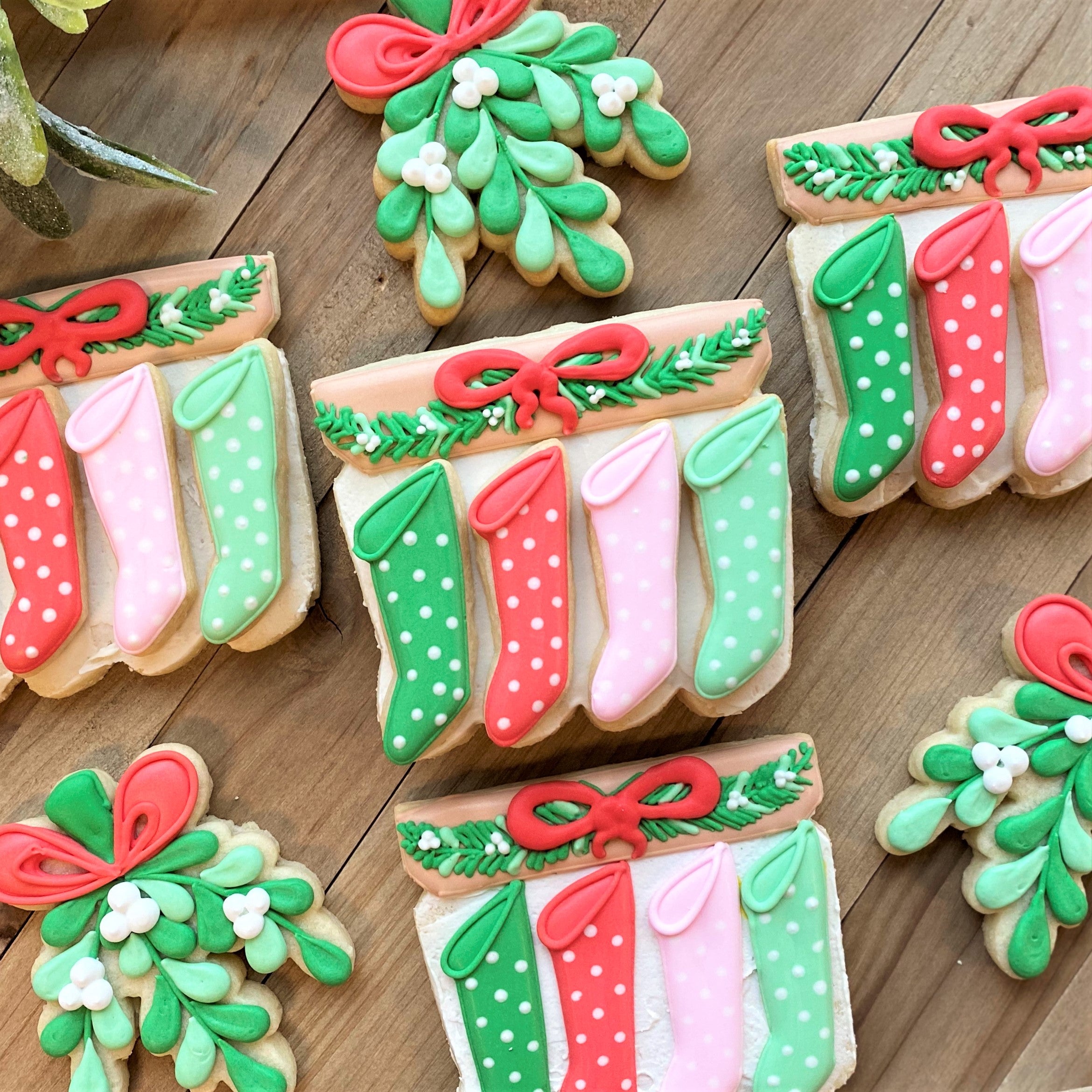 Mantle with Stockings with Mini Stocking Cookie Cutter Set – The Flour Box